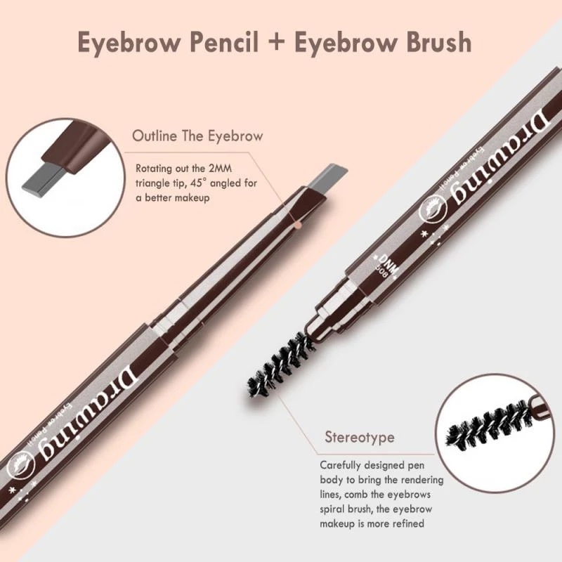 Triangle Eyebrow Pencil and Tool for Brows - 3-in-1 Eyebrow Pencil ...