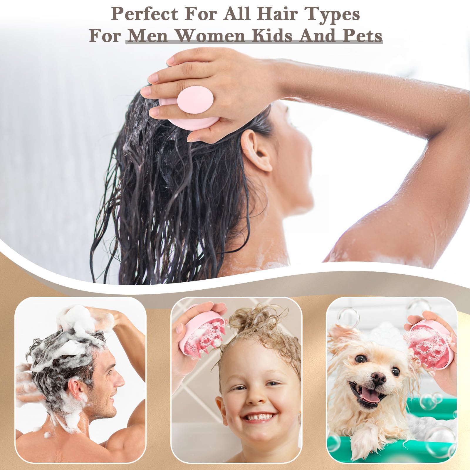 1Pc Scalp Massager Sha Mpoo Brush W It H Soft Silicone, Wet An D Dry ...