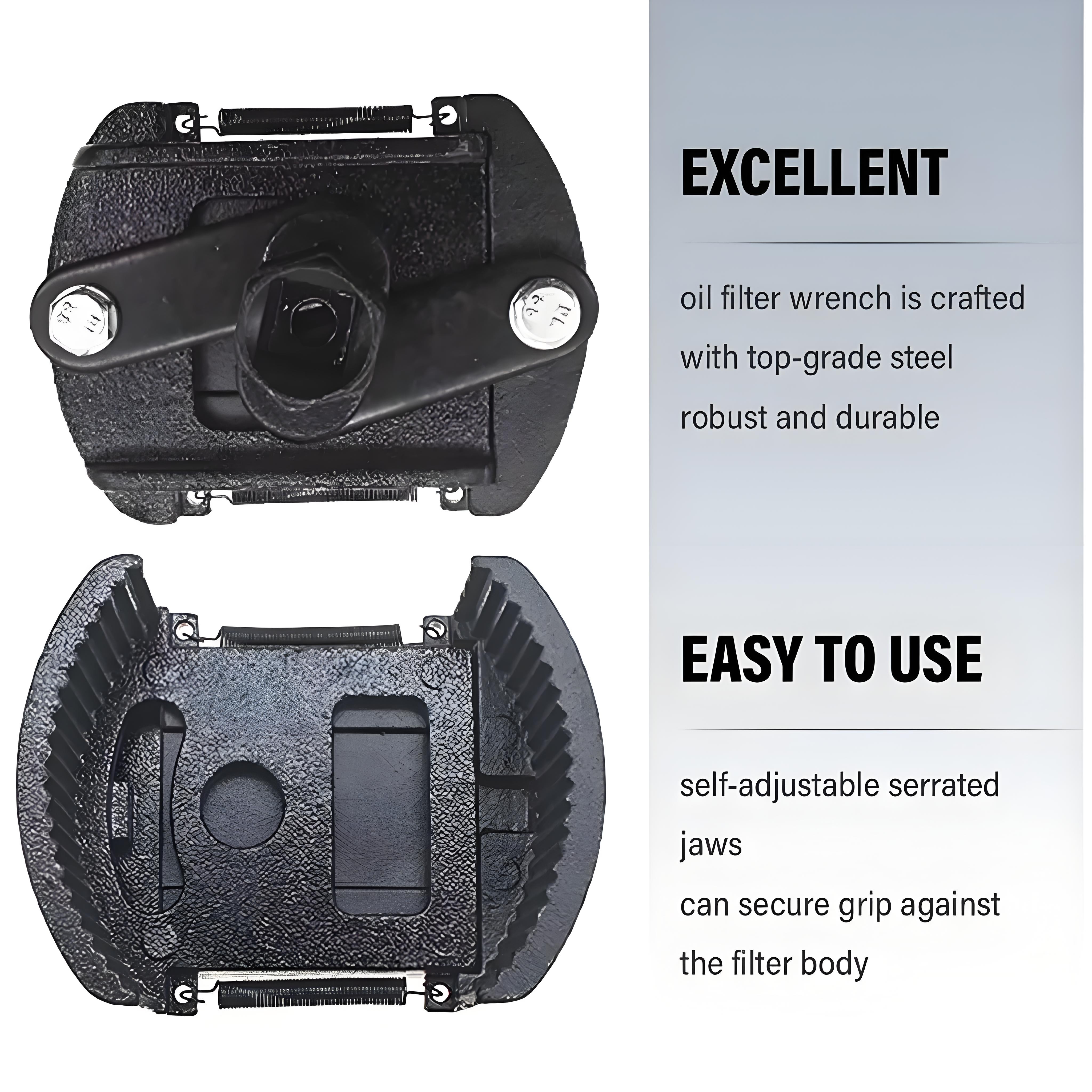 U-Type Heavy Duty Oil Filter Tool Adjustable Wrench 60-80mm 80-105mm ...