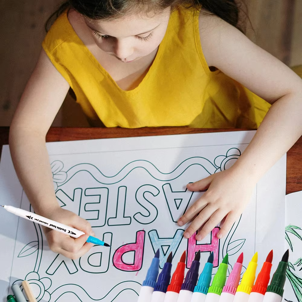 Kit 60/80/100/120 Color 2-in-1 Brush Lettering Pen and Fine Tip Double ...