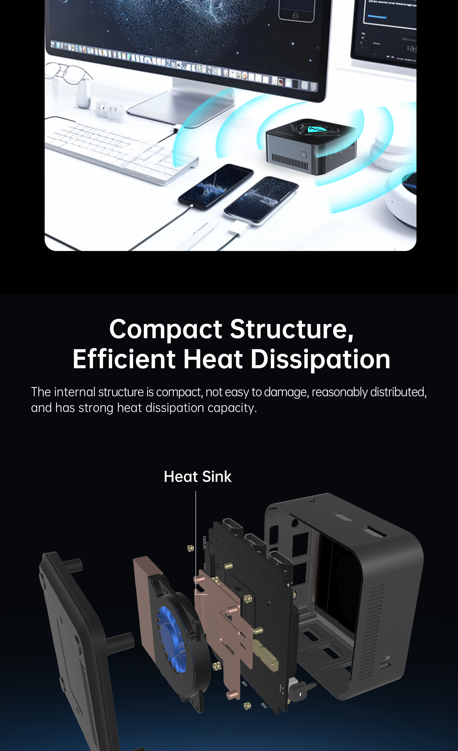 Machenike Mini PC Intel N150 4 Cores CPU 16G LPDDR5 RAM 512G SSD PCIE4 ...