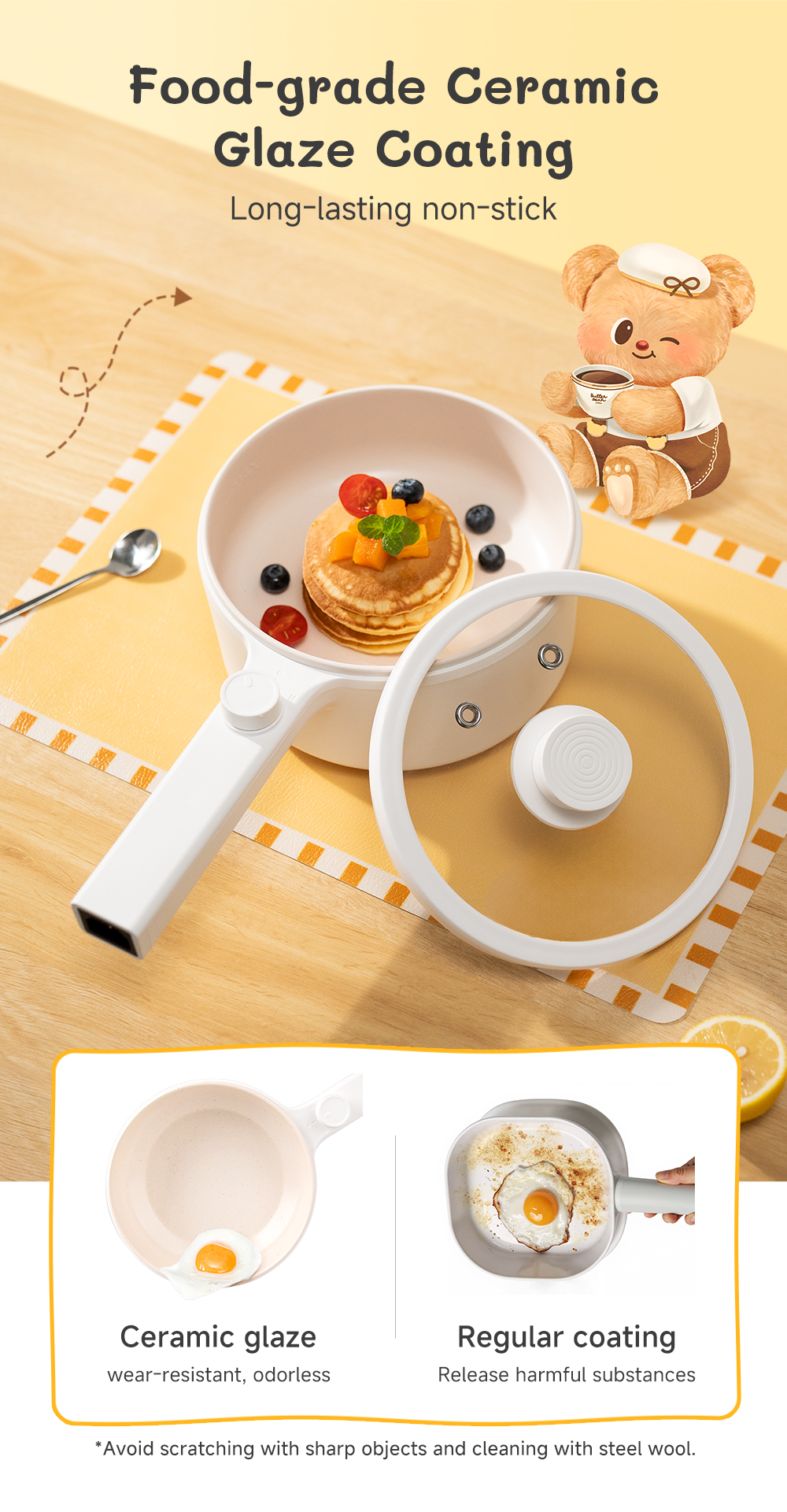 Simplus x Butterbear Electric Cooker 1.5L with Long Handle 630W Power ...
