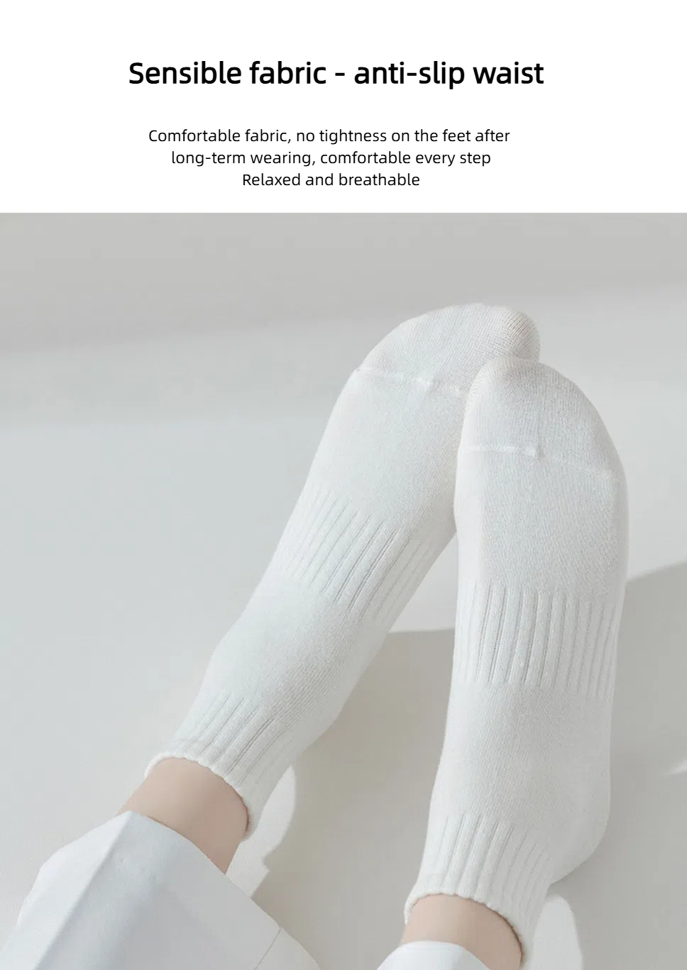 Trendy Ribbed Ankle Socks - Breathable Cotton Solid Color for Women ...