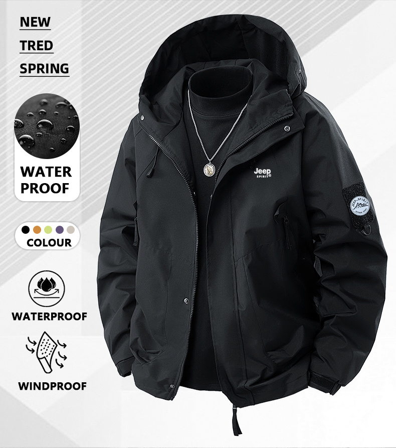 【2-3 days arrive!!!】JEEP SPIRIT Hiking Waterproof Jacket For Men And ...
