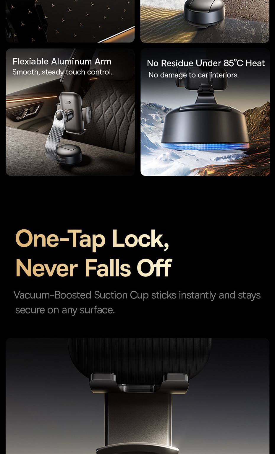 【New Arrivals】Baseus PrimeTrip C03 Air Clamping Car Mount Suction Cup ...