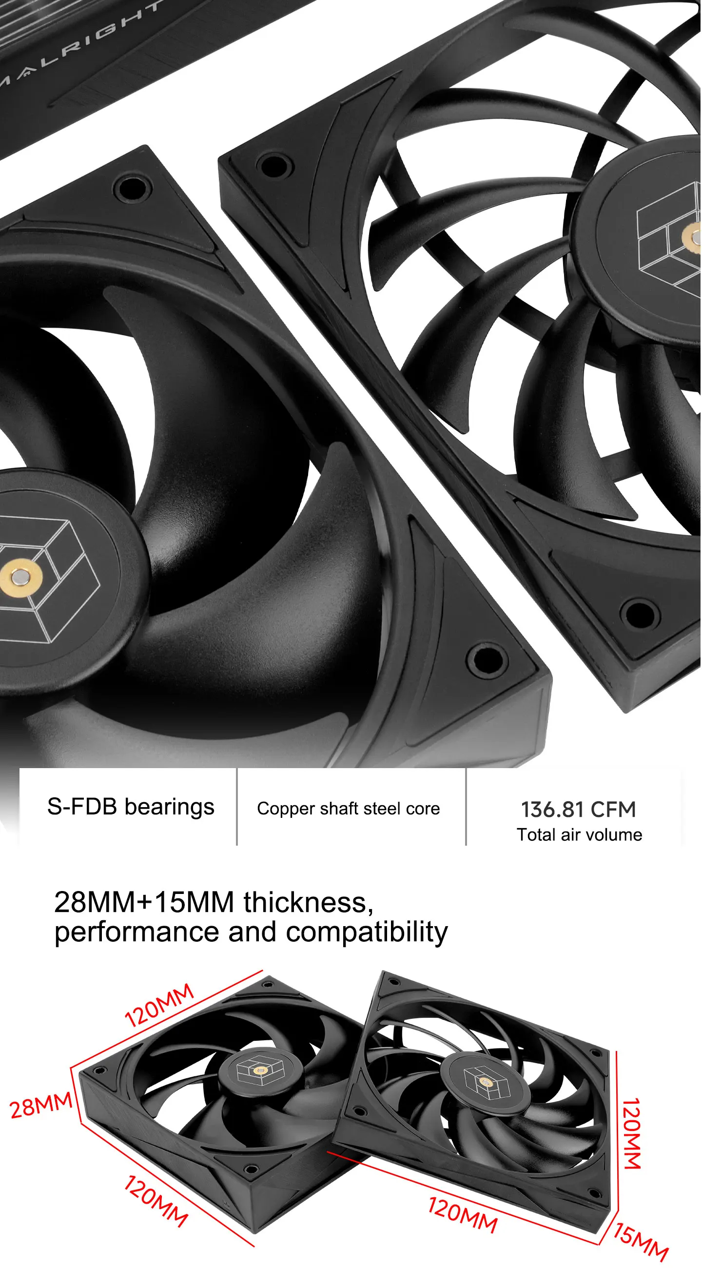 Thermalright Royal Knight 120 SE CPU Air Cooler 6 Heat Pipes PC Cooling Dual Towers Dual Fan for ...