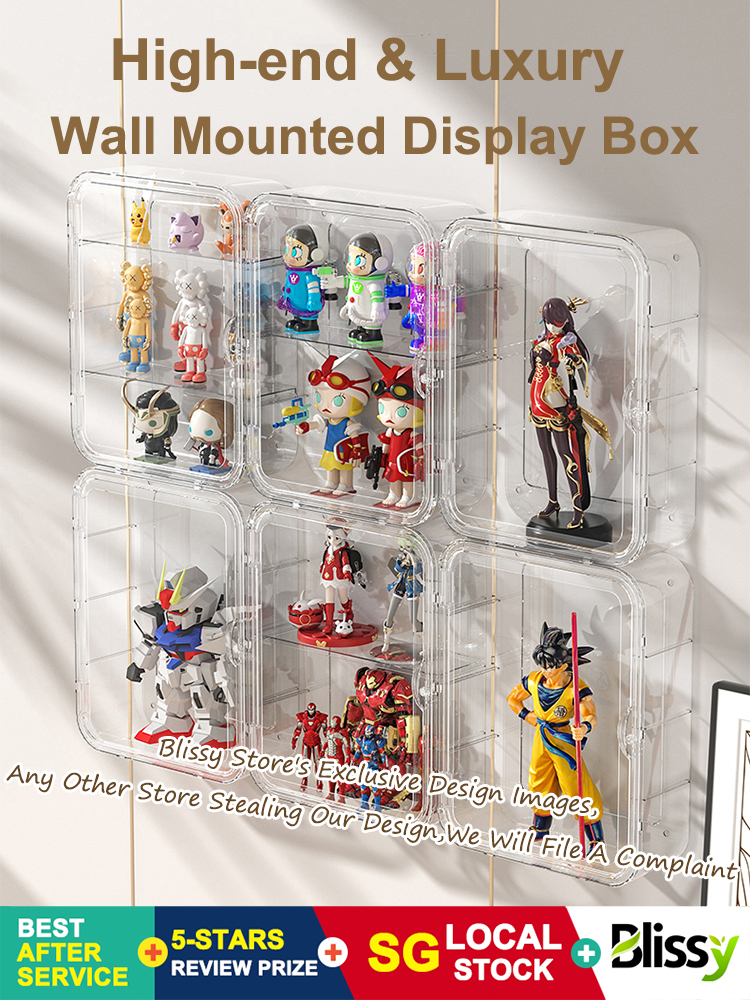 Acrylic Popmart Display Box Wall Figurine Display Case Wall Mounted ...