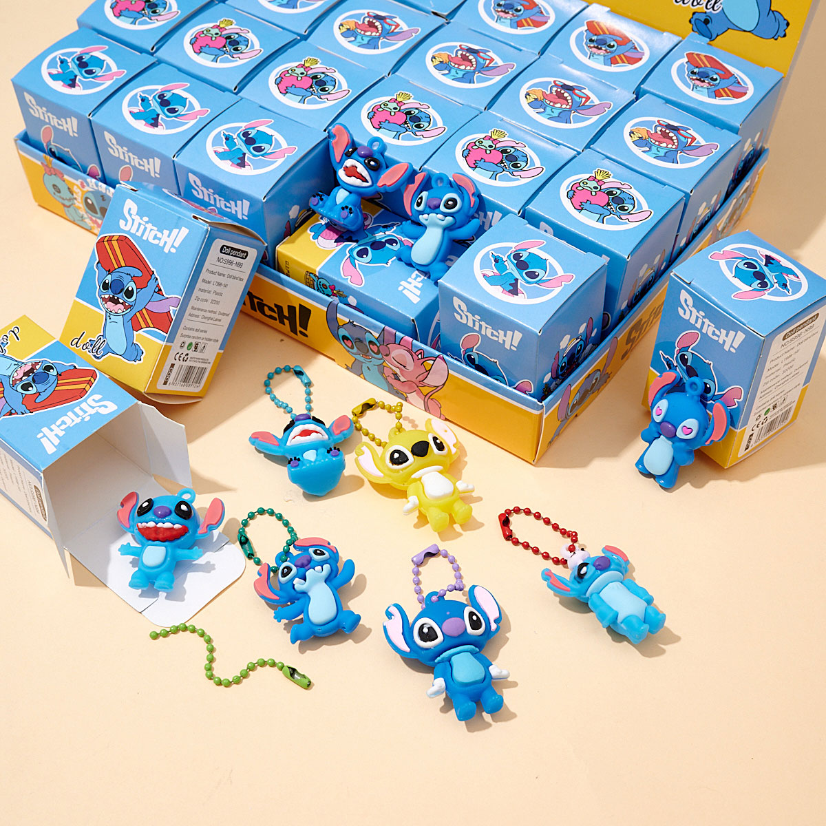 24 Stitch keychain blind box Disney key ring Figure mini gift cute ...