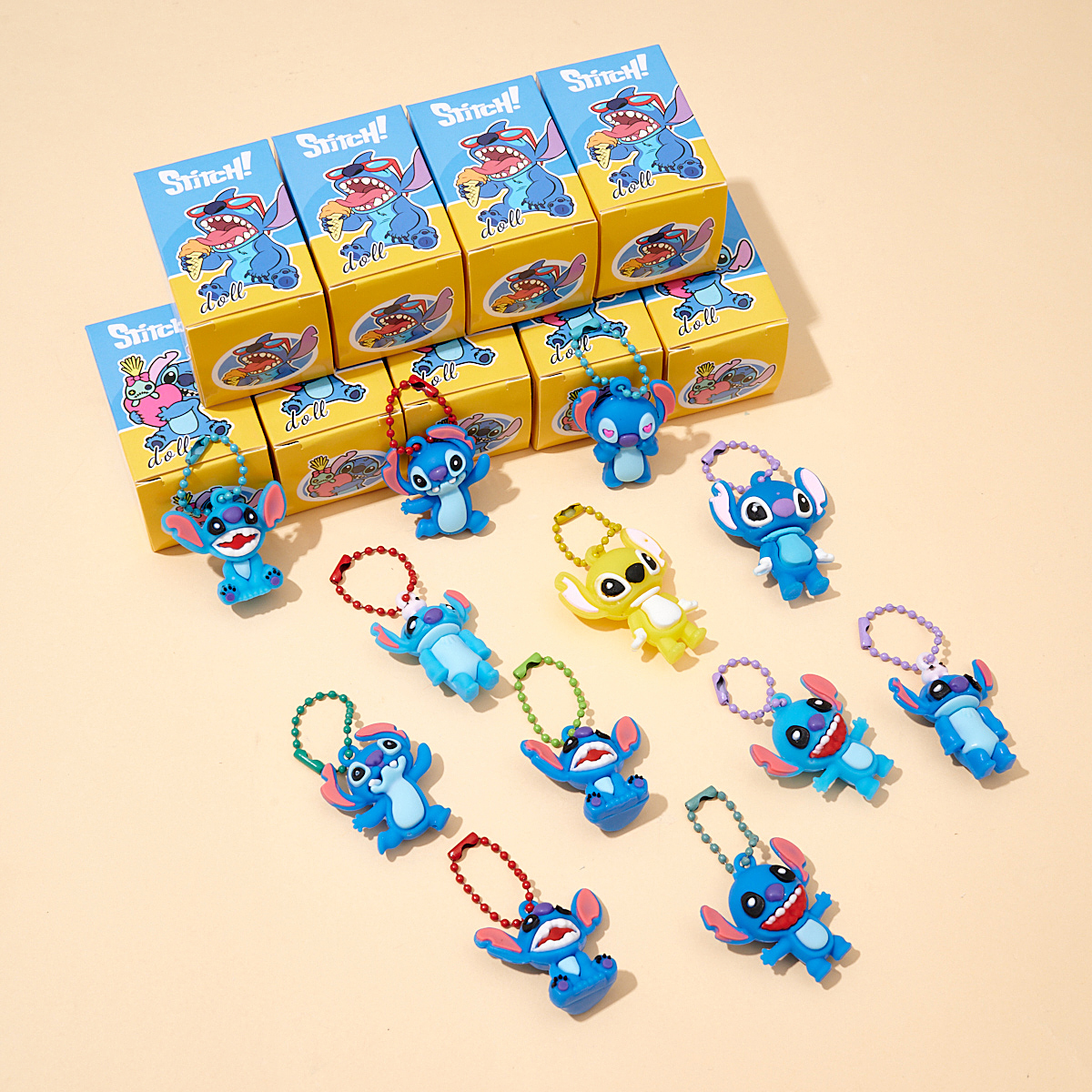 24 Stitch keychain blind box Disney key ring Figure mini gift cute ...