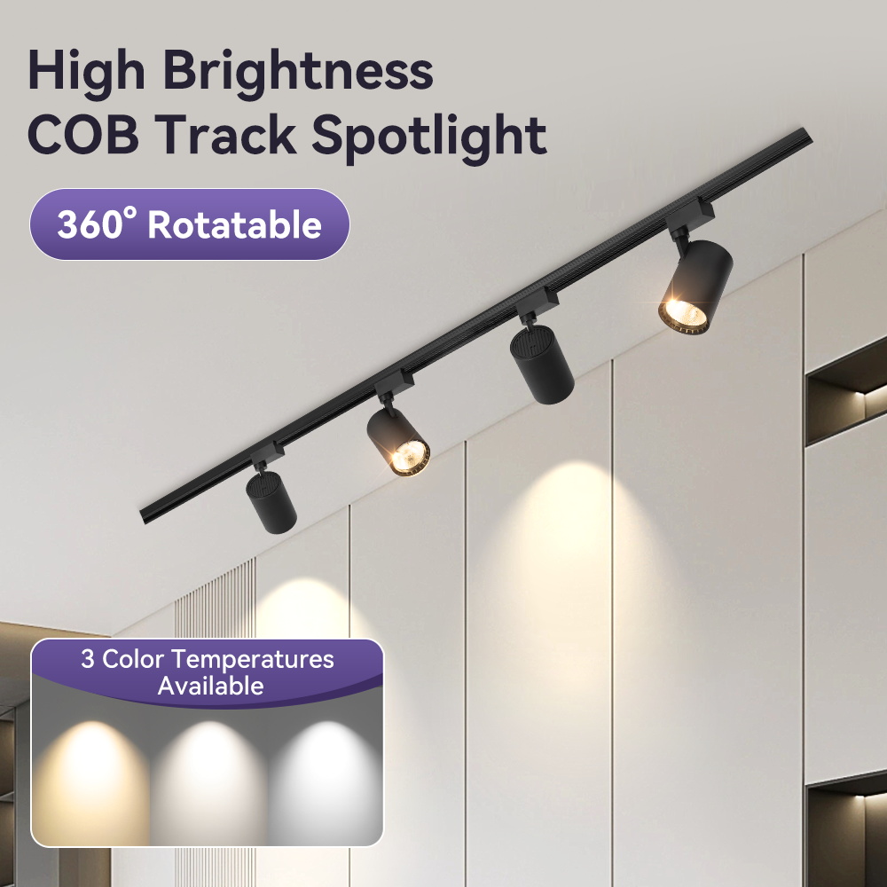 Combination Track Light Set 2 Types LED Spotlight Leaner Floodlight COB ...