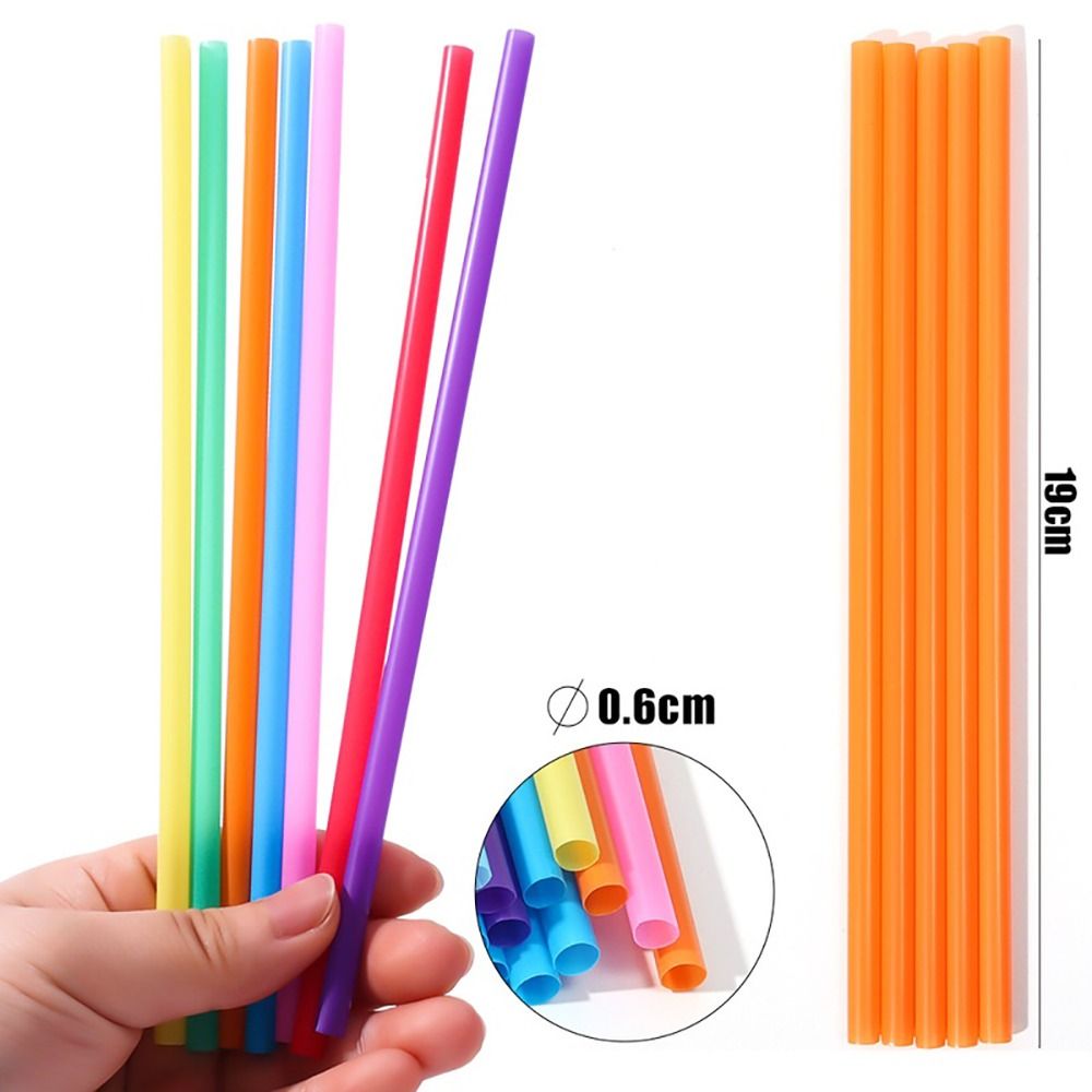 AURORY 100Pcs Plastic Disposable Straws, Summer Large Drinking Straw ...
