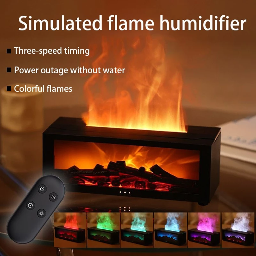 【12 hours delivery】Flame Ultrasonic Air Diffuser with Remote Control ...