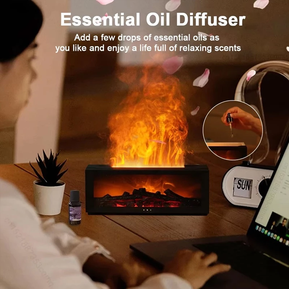 【12 hours delivery】Flame Ultrasonic Air Diffuser with Remote Control ...