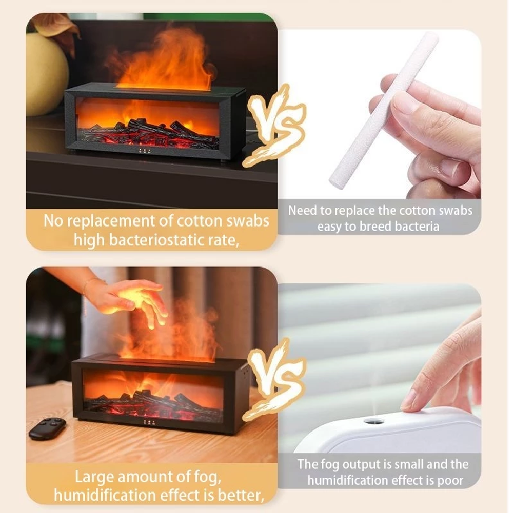 【12 hours delivery】Flame Ultrasonic Air Diffuser with Remote Control ...