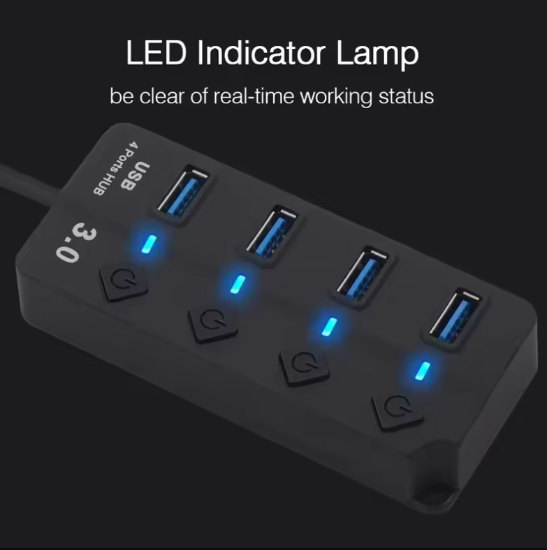 4 in 1 USB3.0 2.0 HUB Splitter Adapter Multi Independent Switch Dock ...