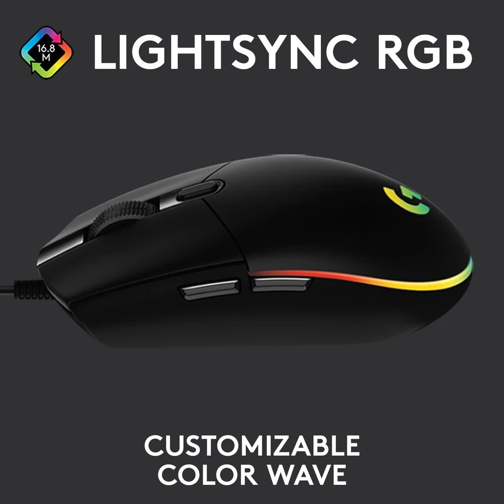 Logitech G102 Lightsync RGB Gaming Mouse [8,000 DPI] - Wired USB | 6 Programmable Buttons ...
