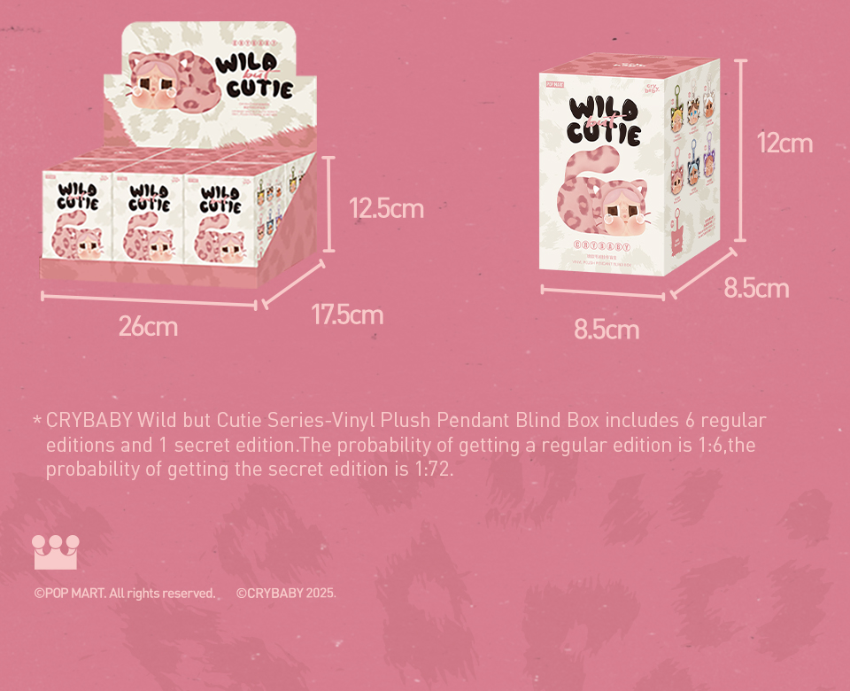 POP MART CRYBABY Wild but Cutie Series - Vinyl Plush Pendant Blind Box ...
