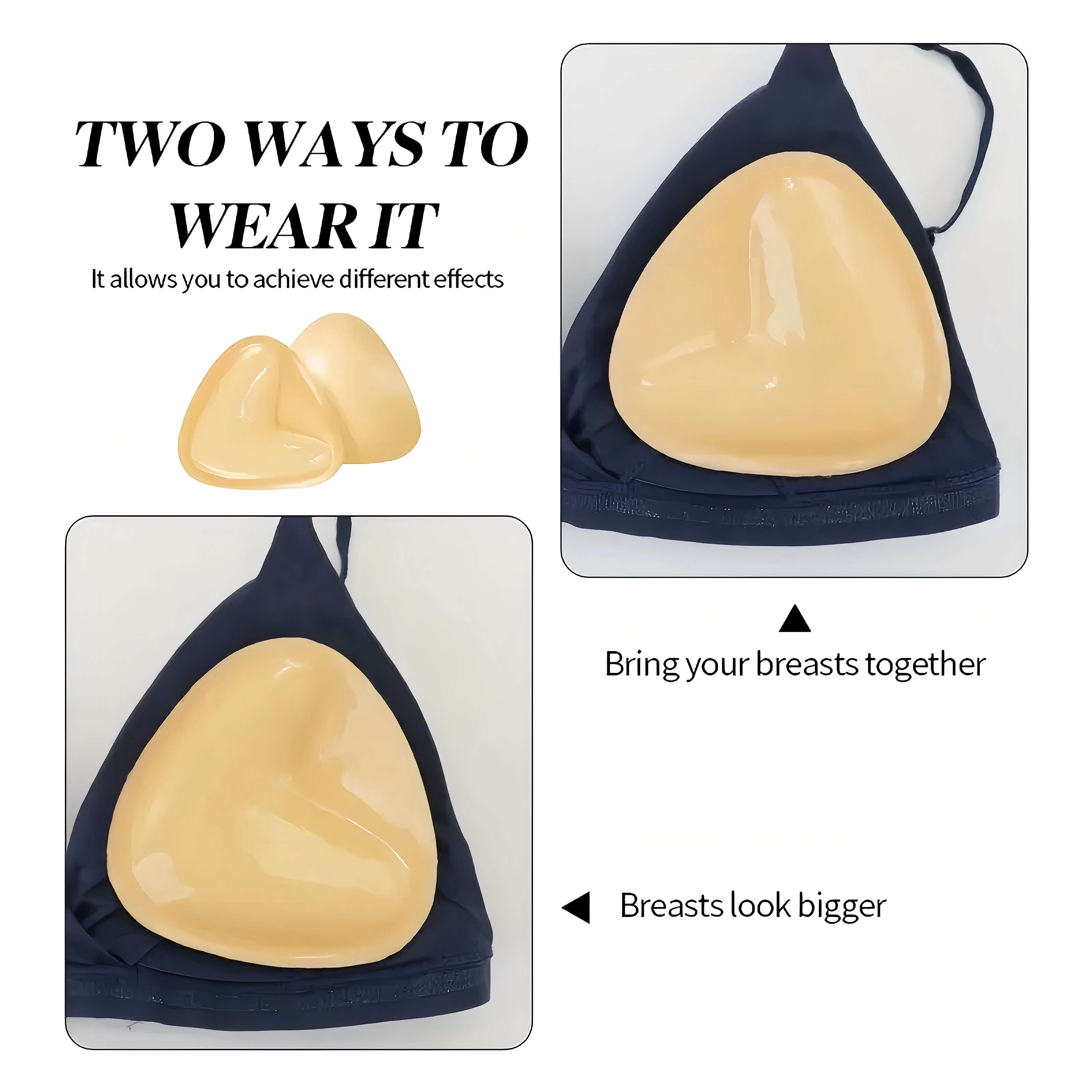 Thickened Silicone Push-Up Pads - Bralette & Bikini Inserts for Small ...