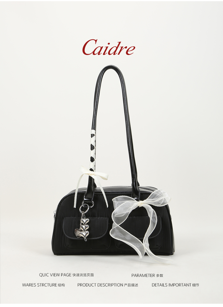Caidre Retro Bowling Bag Female Commuter Handbag Shoulder Armpit Bag ...