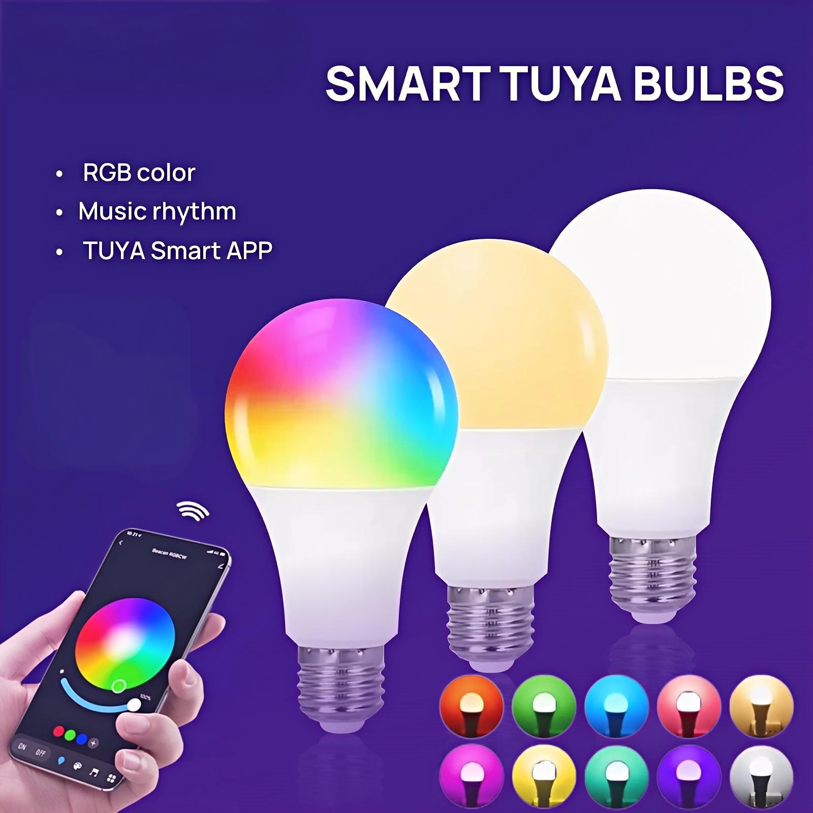E27 LED Smart Bulb RGB Tuya Lamp Bluetooth APP Control Dimmable Ampoule ...