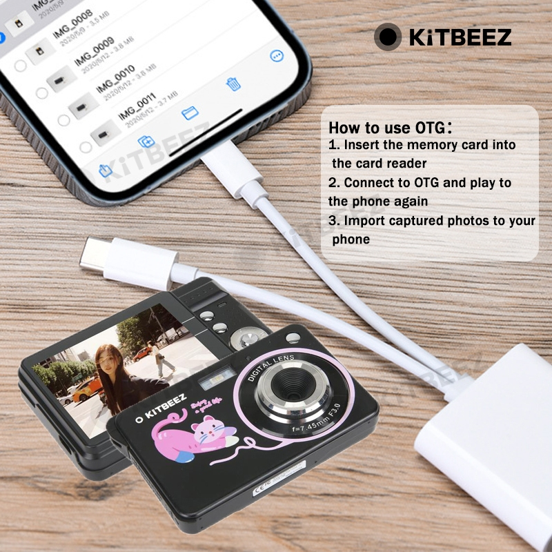 KiTBEEZ KC-1 CCD Retro Camera 48MP 16X Digital Zoom 2.7inch Anti-shake ...