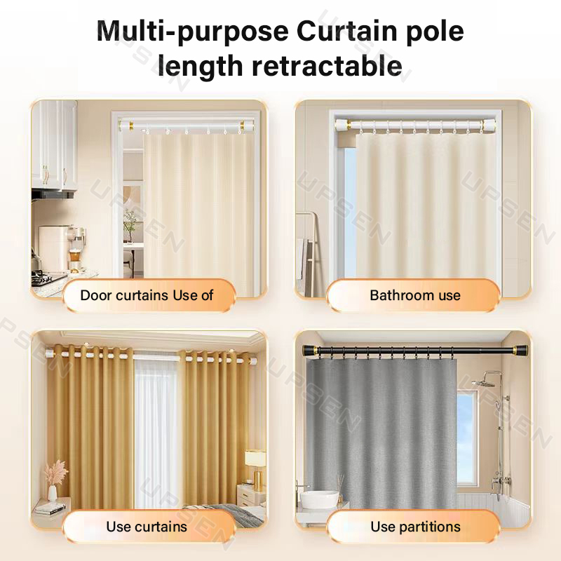 100-500cm Stainless steel Punch-Free Curtain/Telescopic tension Rod ...