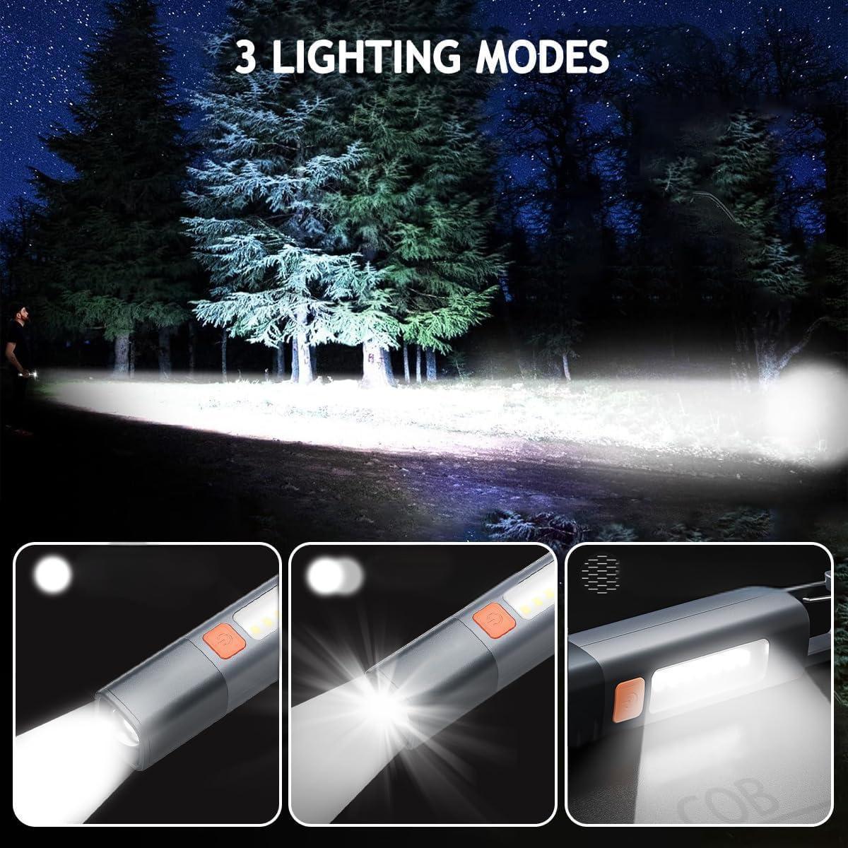 XIWANGFIRE Mini LED Flashlight - USB Rechargeable Zoomable Torch for ...