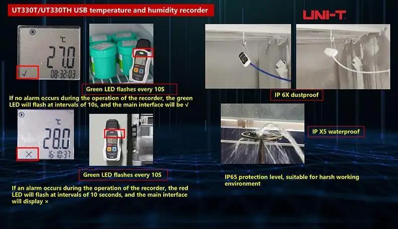 UNI-T UT330T UT330TH Food Humidity Temperature Data Logger Digital ...