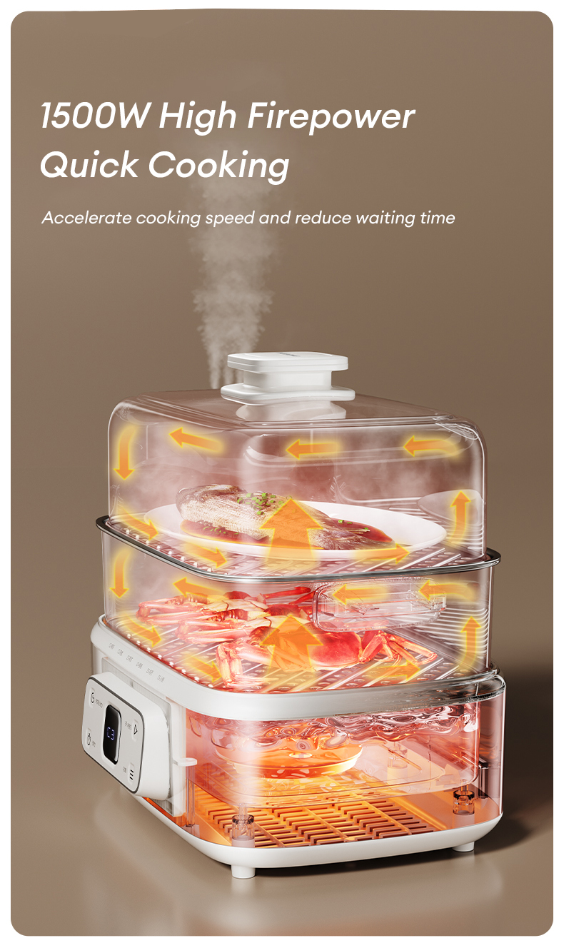 MODONG 18L Electric Steamer Stainless Steel Steamer 3-layer Household ...