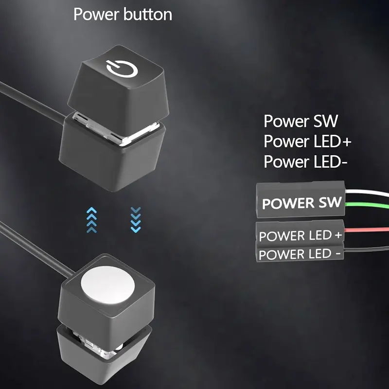 1.65M LED Light Computer Desktop Switch PC Motherboard External Start ...