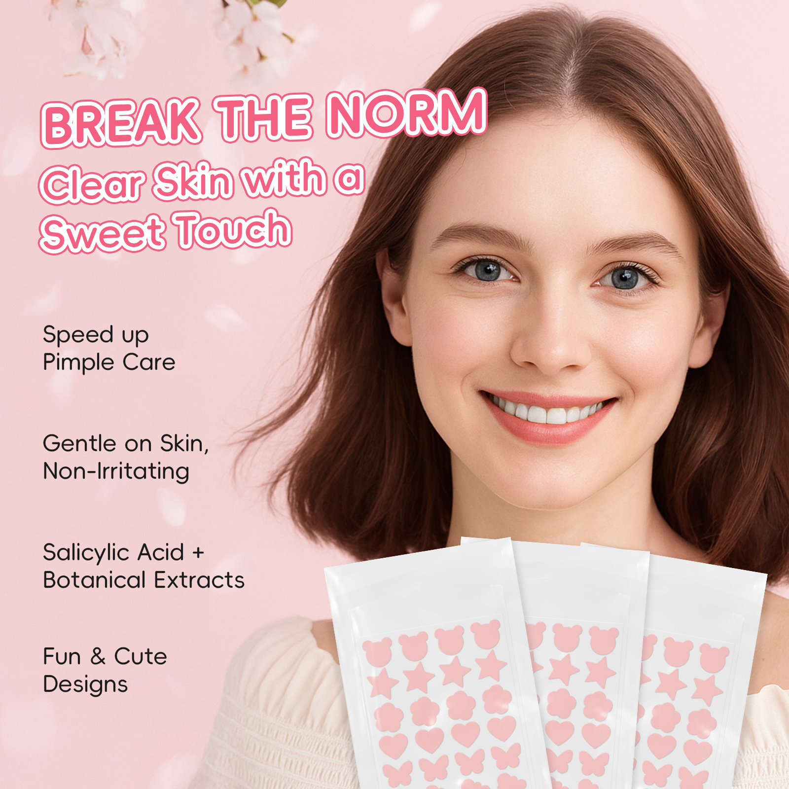 LAIKOU Japan Sakura Salicylic Acid Acne Pimple Patch Centella Asiatica ...