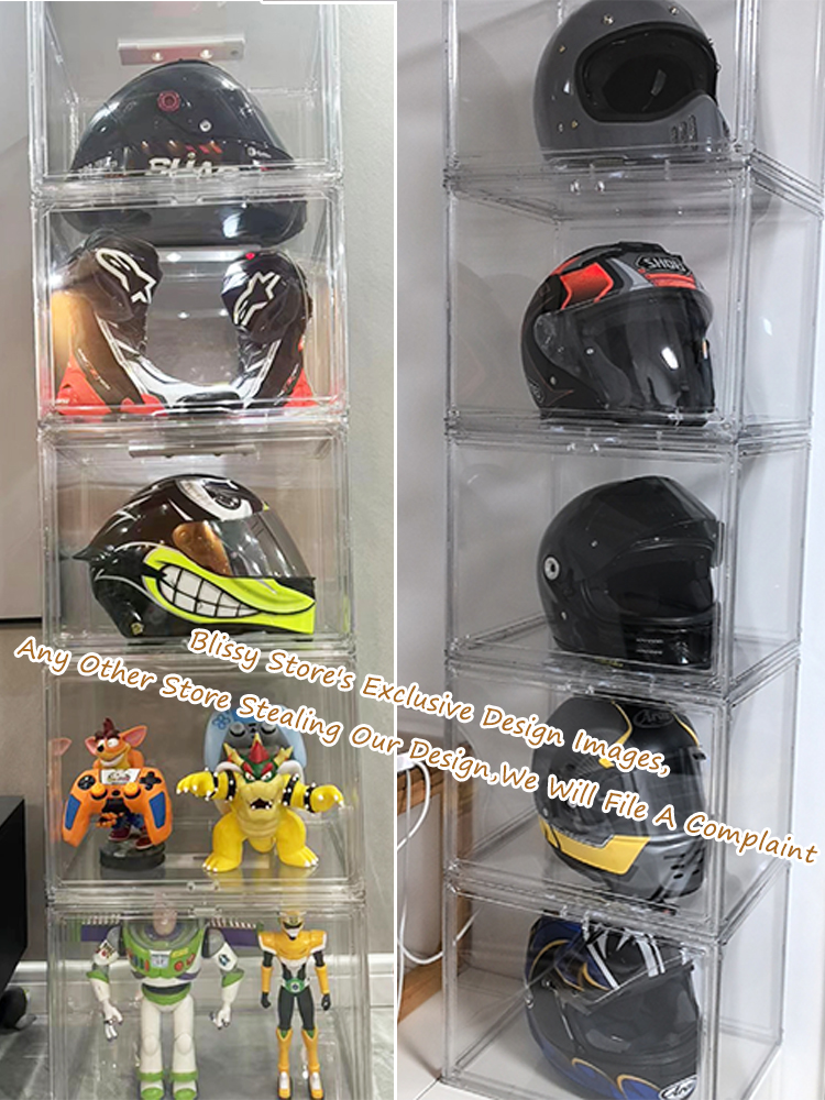 DUOZAN Transparent Helmet Storage Box Acrylic Display Box Cabinet ...