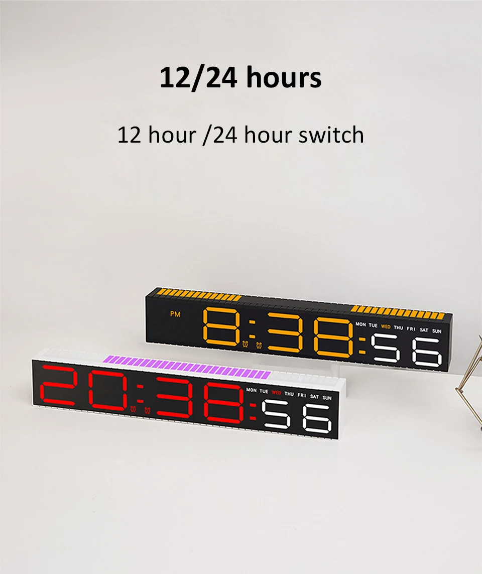Digital Pickup LED Clocks Rechargeable Dual Alarm Table Clock with 3 ...