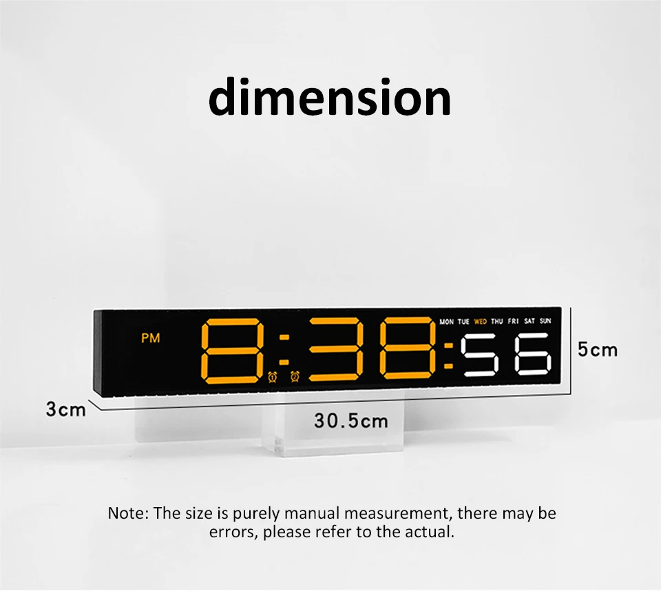 Digital Pickup LED Clocks Rechargeable Dual Alarm Table Clock with 3 ...