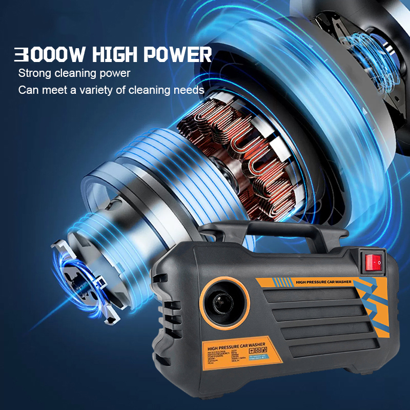 【MY Stock】3000W High Pressure Water Jet Car Wash Home Cleaner Spray Car Washer Automatic Water ...