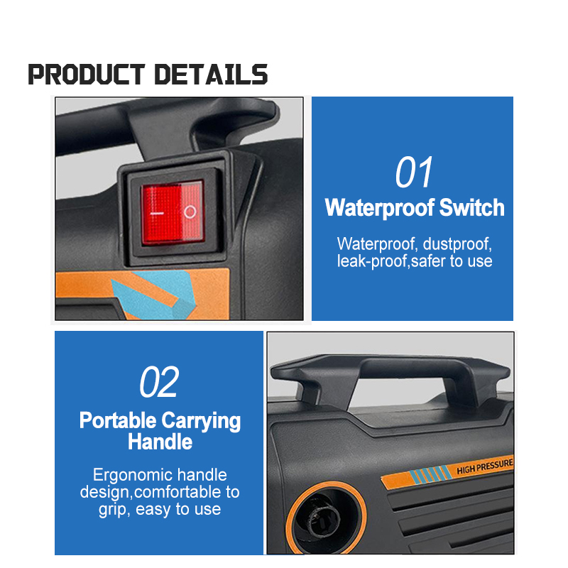 【MY Stock】3000W High Pressure Water Jet Car Wash Home Cleaner Spray Car Washer Automatic Water ...