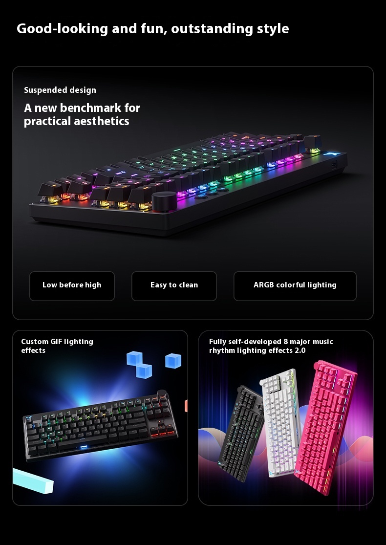 MCHOSE Mix 87 Magnetic Keyboard 75% Hot swappable RGB 8K 0.08ms Low ...