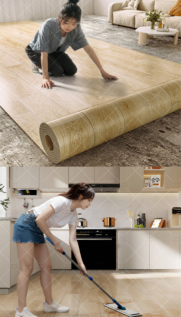 Tikar Getah Tebal 1 Gulung 10-20M Large Size PVC Floor Sticker Waterproof Anti Slip Non ...