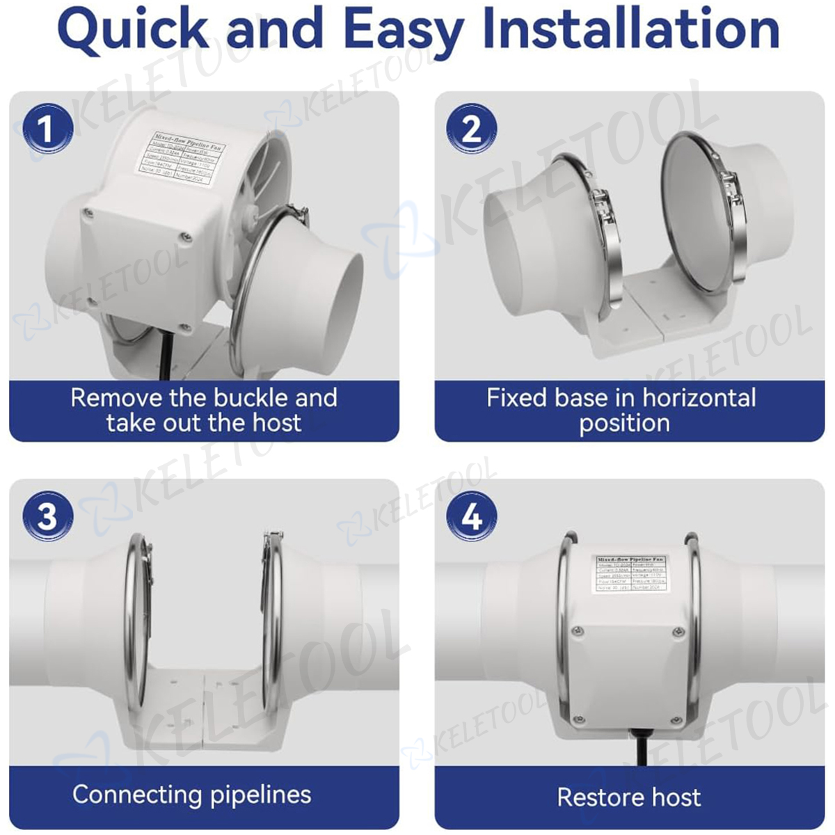 4"6"8" Exhaust Fan Wall Window Toilet Mountable Exhaust Fan Pressure ...