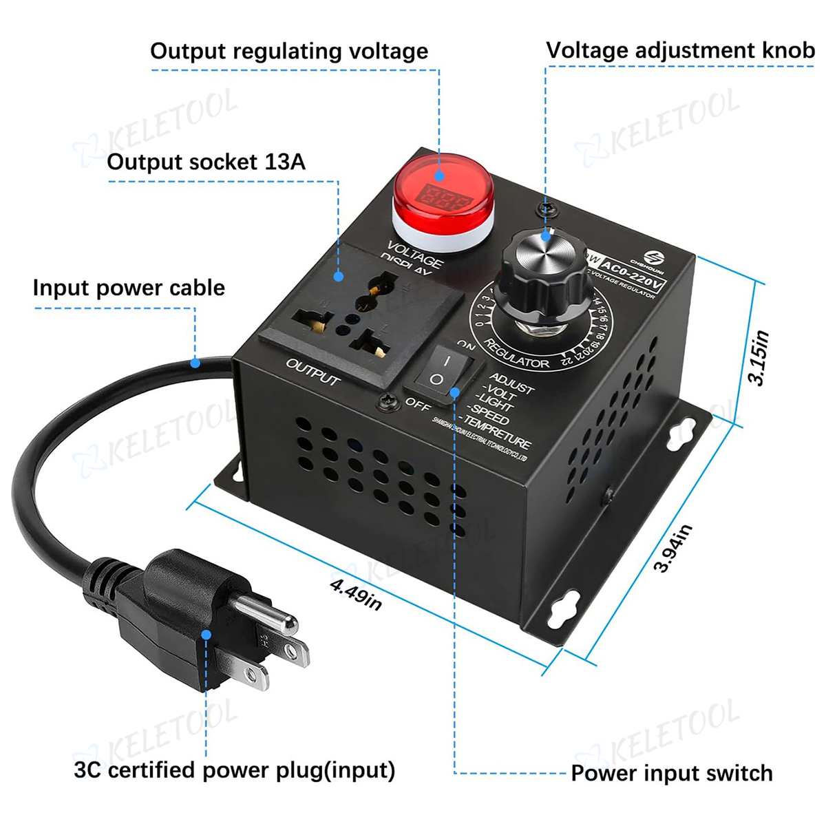 10000W Variable Voltage Controller Scr Voltage Regulator AC 220V ...