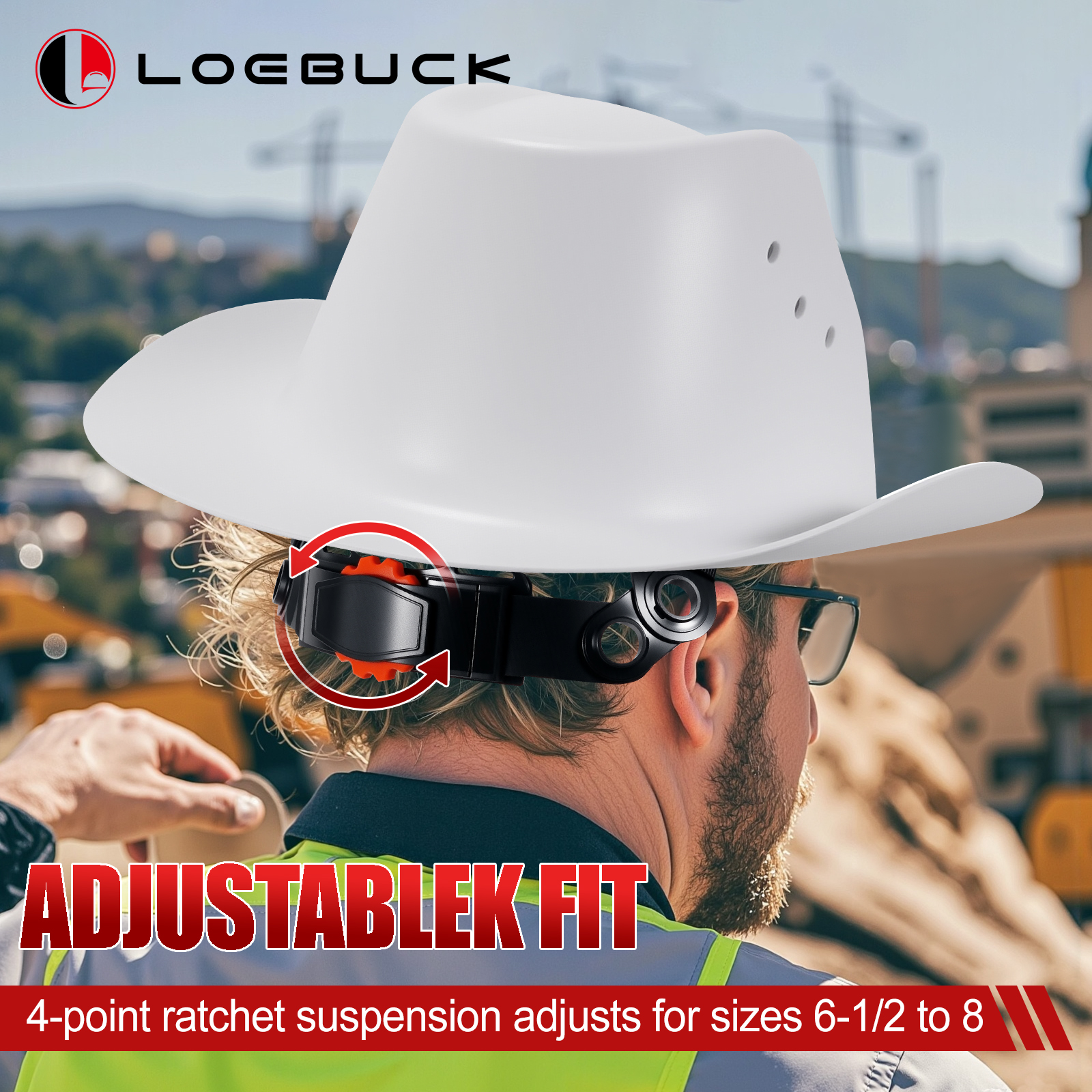 LOEBUCK Cowboy Hard Hat - Western Style Construction Helmet with Full ...