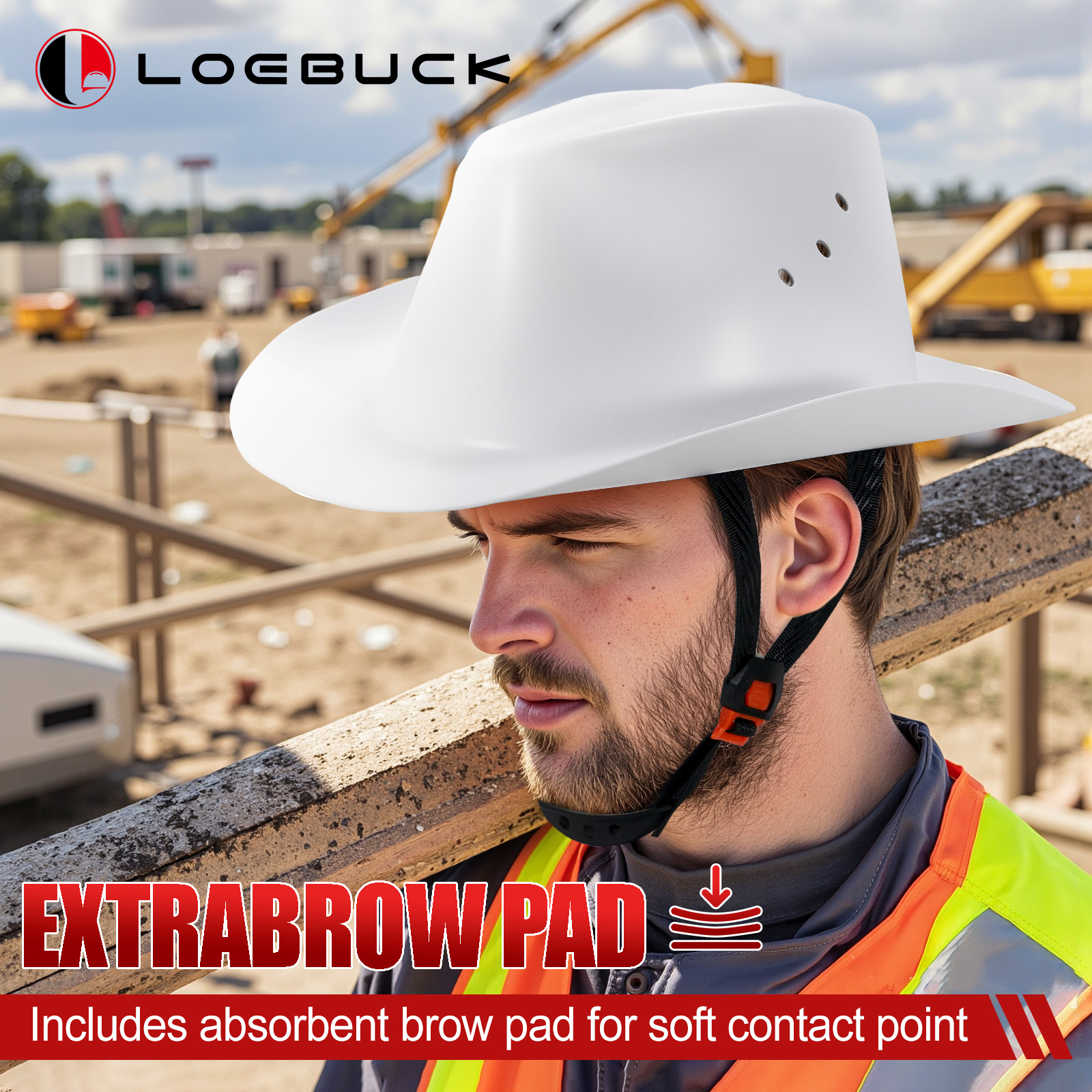 LOEBUCK Cowboy Hard Hat - Western Style Construction Helmet with Full ...