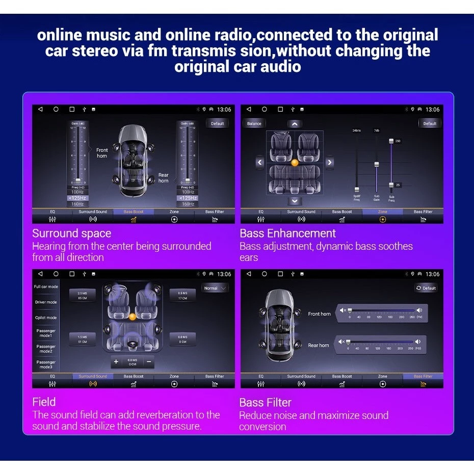 ESSGOO 6+128GB QLED Screen Carplay Android Auto 7"/9"/10" 2 Din Car Multimedia MP5 Player Built ...