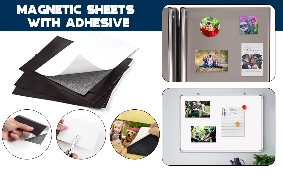 10pcs A4 Magnetic Sheet Ordinary Cuttable Ref Magnet Sheets with Self ...