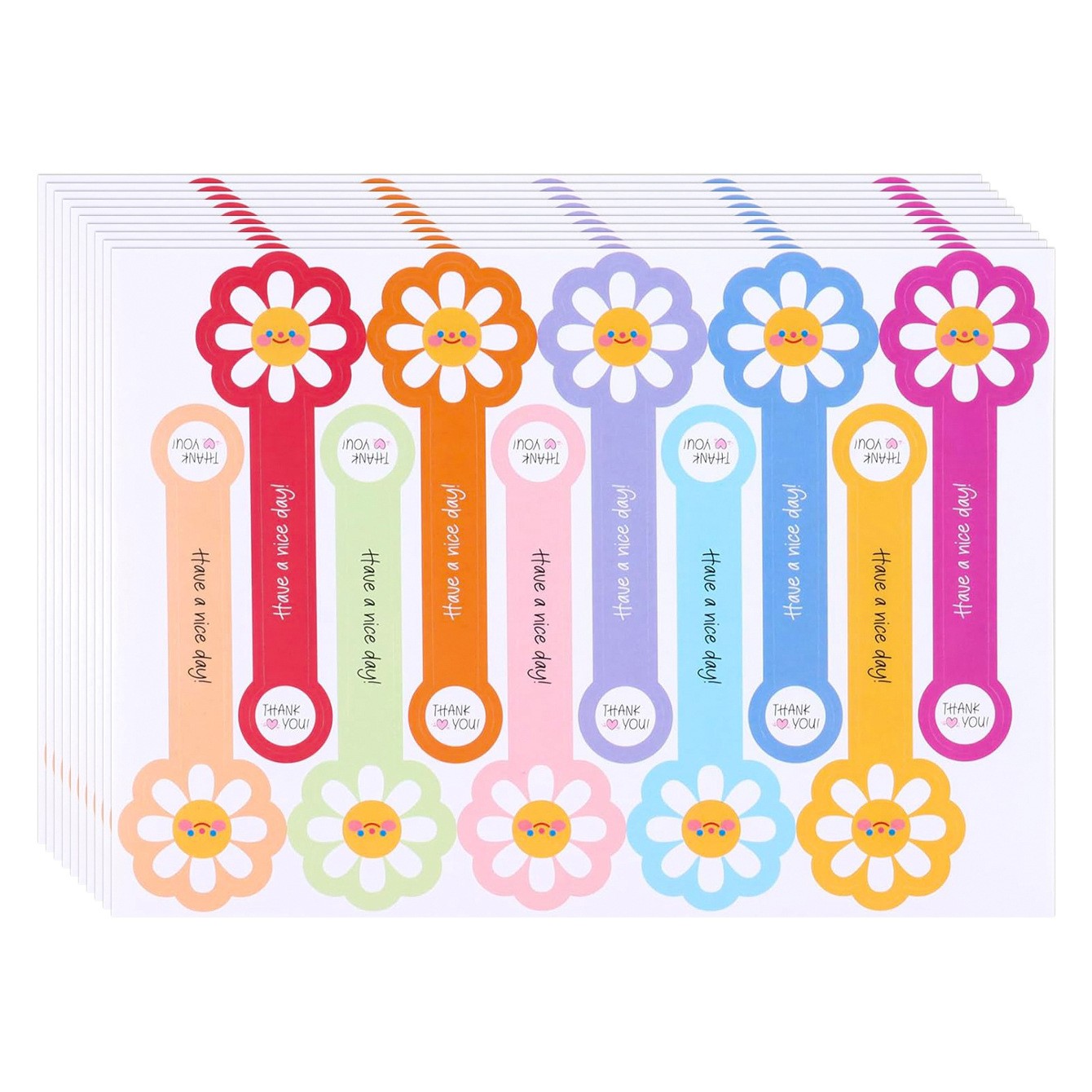 100 Stickers/Pack Long Strips Thank You Stickers for Cake Box Baking ...