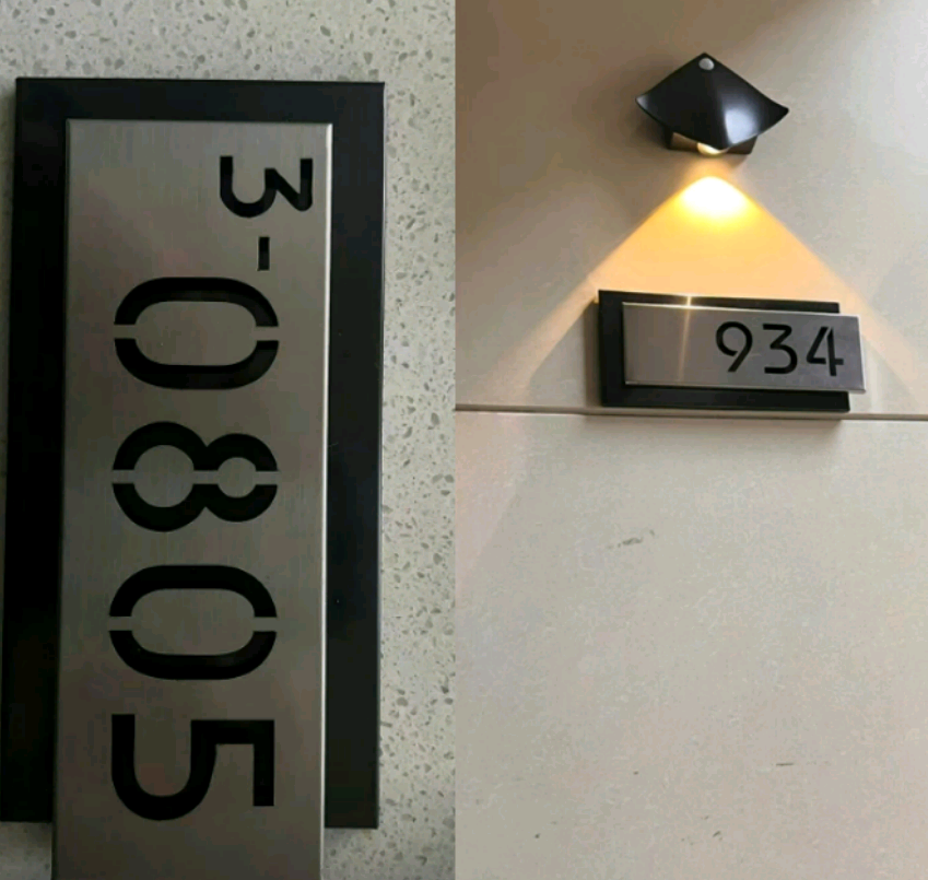 号码牌订制 不锈钢门牌号 Stainless Steel House Number Customized Household Number ...
