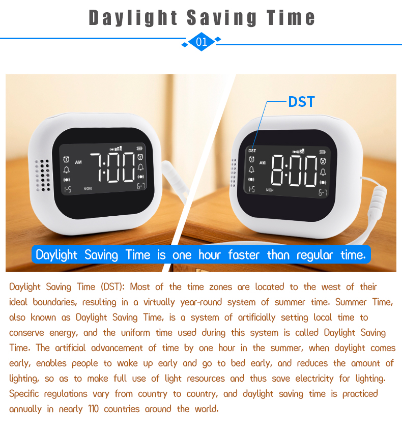 [Rechargeable Clock Alarms] Portable Vibration Alarm Clock Weekday ...