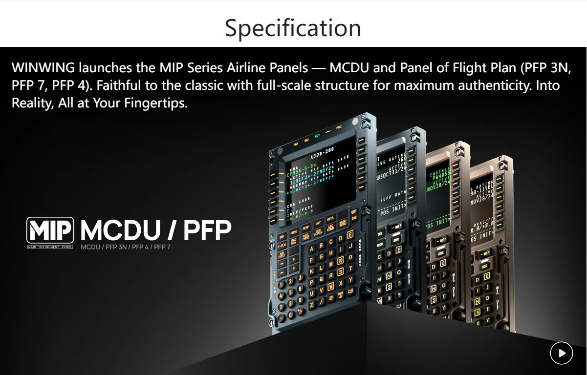 WINWING Flight Simulator PFP 7 PMDG Civil Aviation Flight Joystick ...