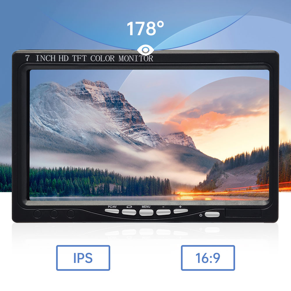 7inch Small Monitor Portable HD 1024x600 IPS Screen AV Camera Display ...