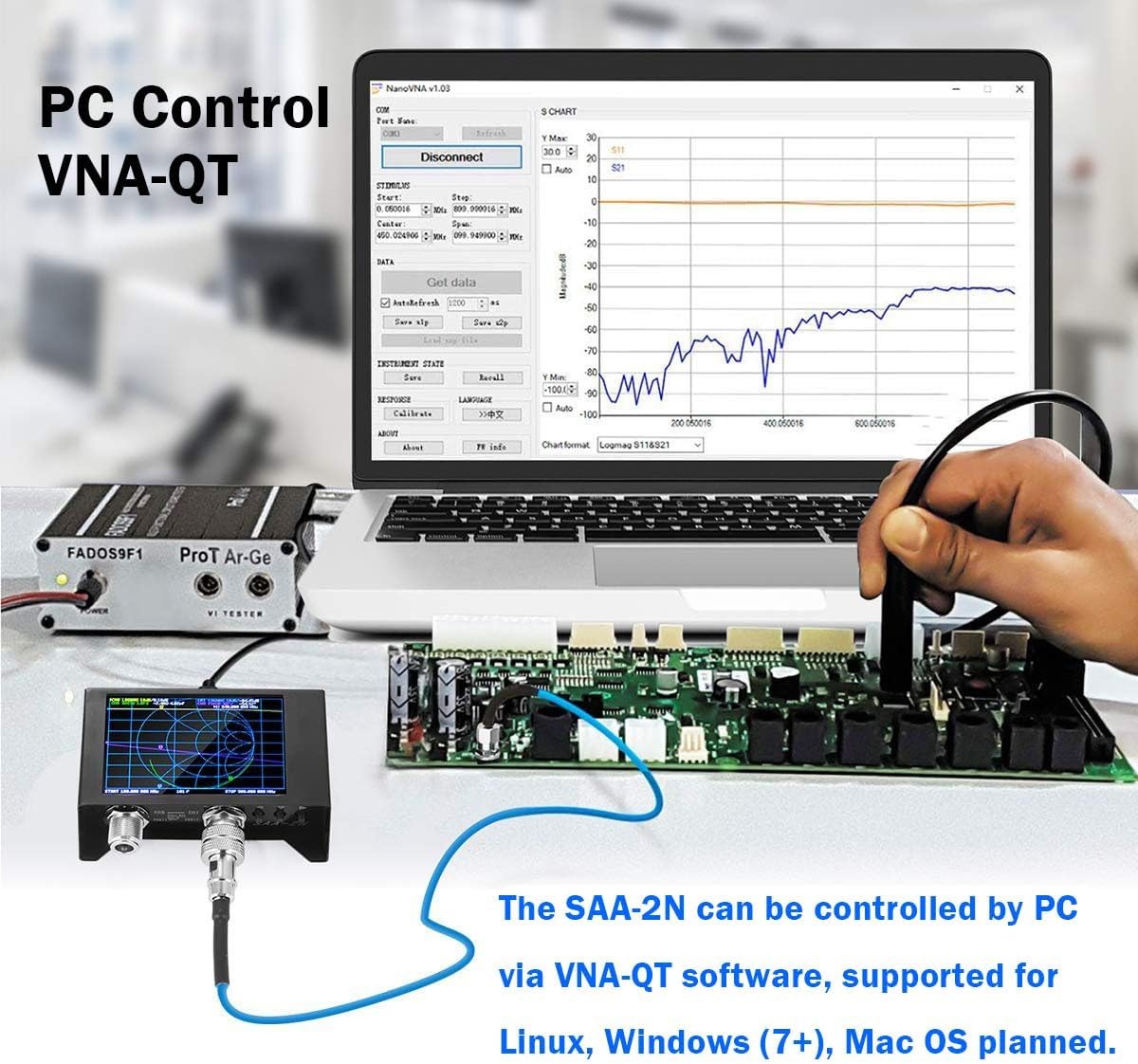 SAA-2N V2.2 Vector Network Analyzer, 50KHz-3GHz 4" Touchscreen HF VHF ...